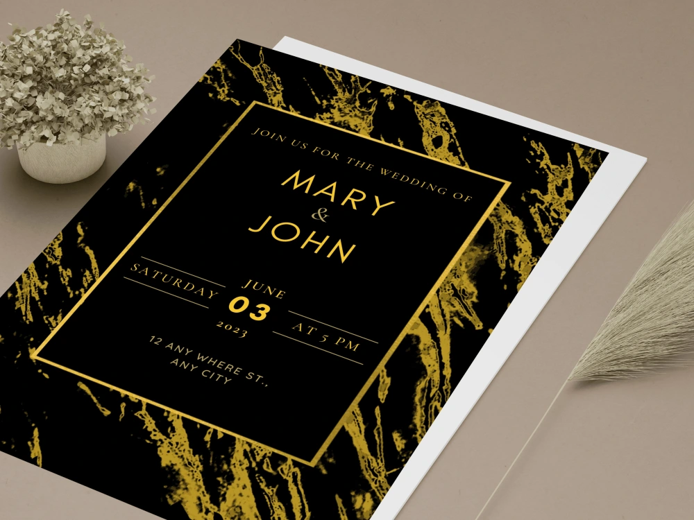 A beautiful and elegant, nature-themed wedding invitation design | Upwork