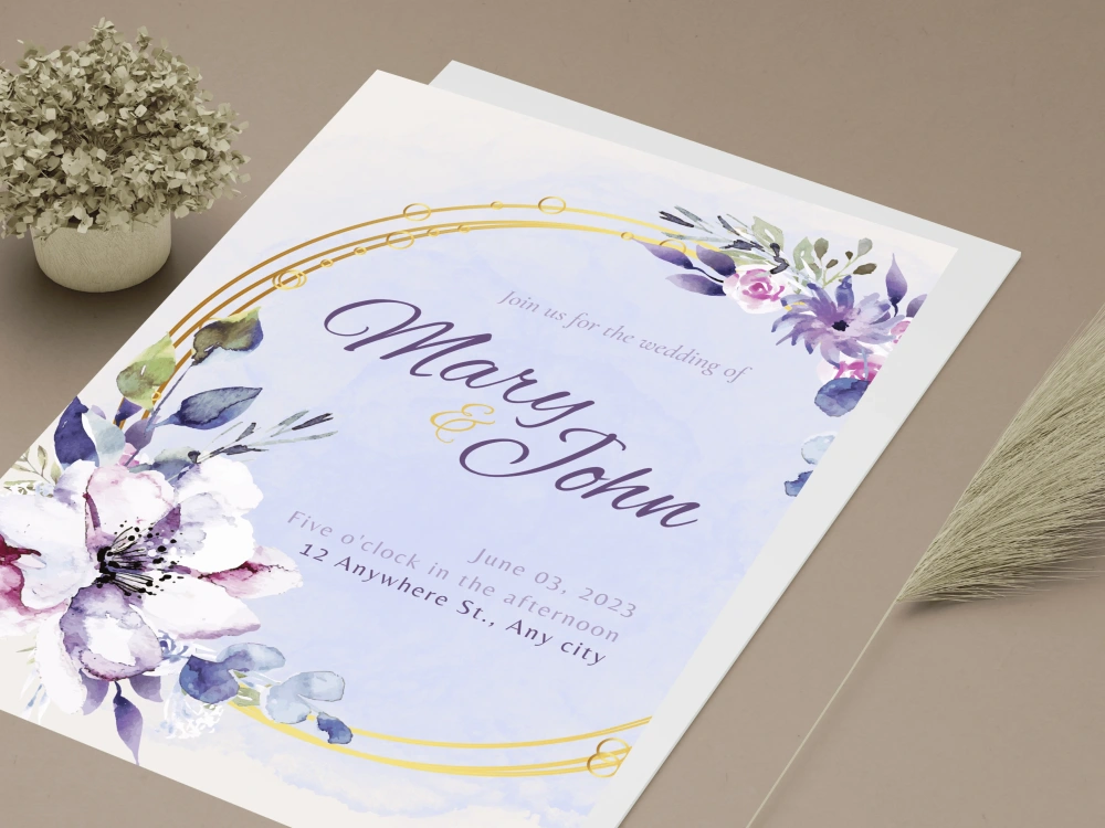 A beautiful and elegant, nature-themed wedding invitation design | Upwork