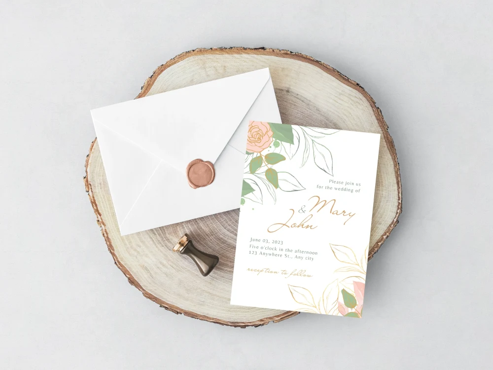 A beautiful and elegant, nature-themed wedding invitation design | Upwork
