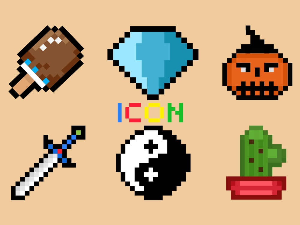 8, 16, 32 or 64 bit pixel art design, icon, logo, pets, object or ...