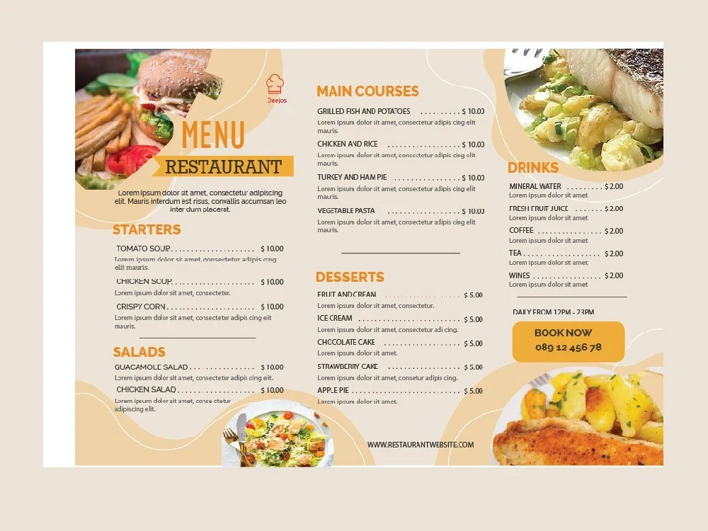 Eye-catching restaurant menu or price list | Upwork