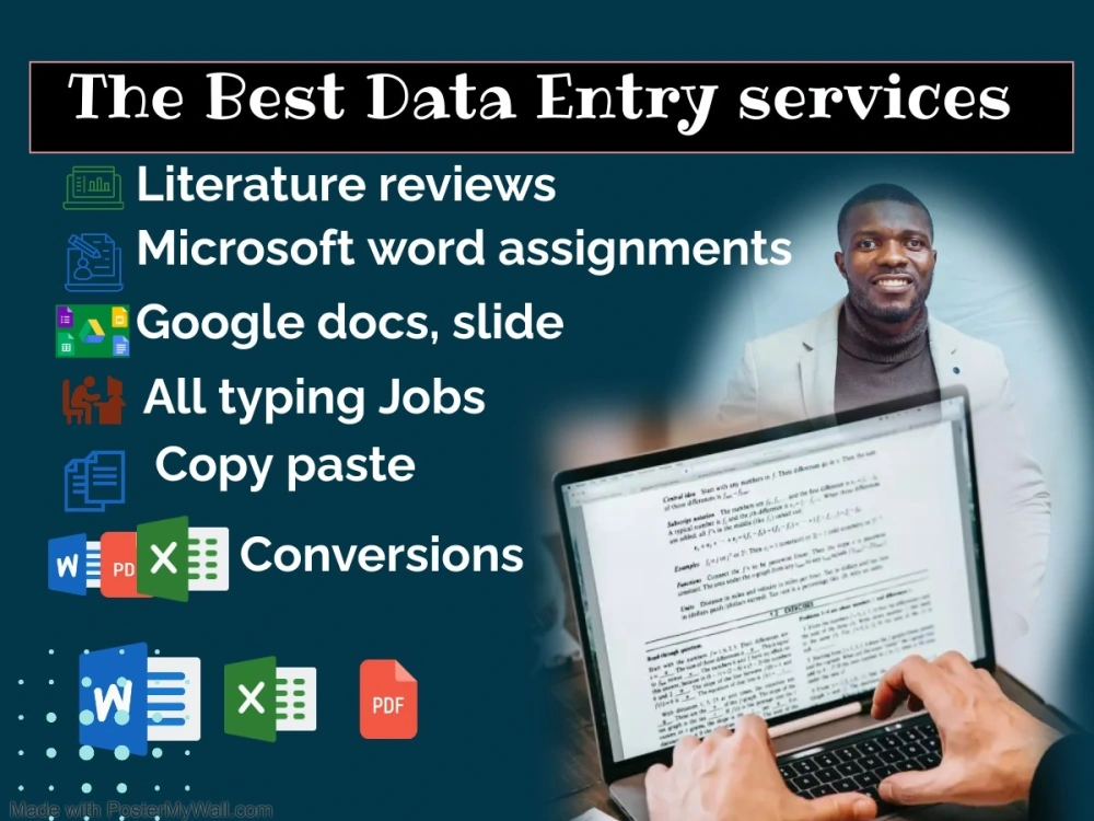 Ms word excel assistant google doc sheet pdf conversion copy paste type | Upwork