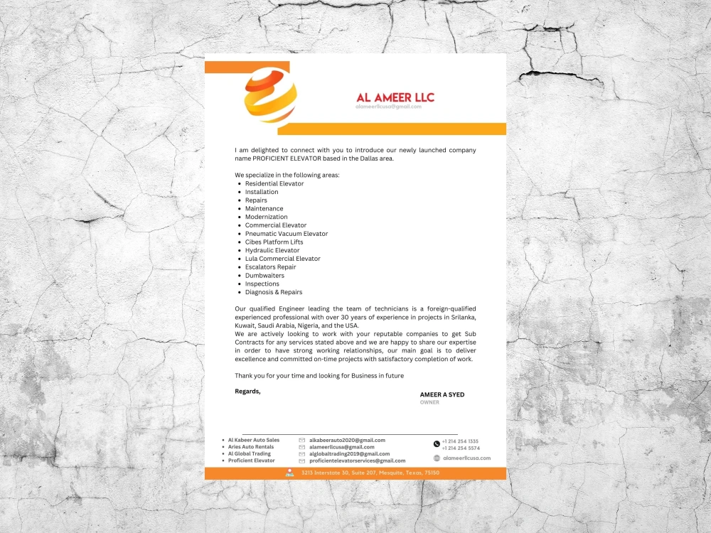 A professional letterhead design for your Company/Stores/Services ...