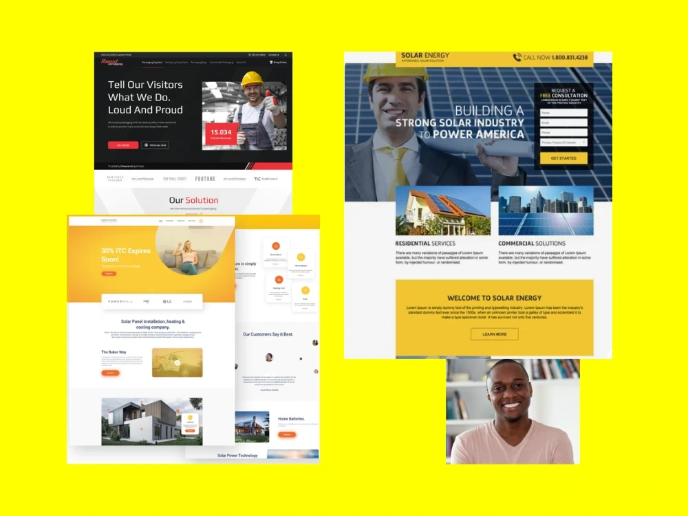 Lead capture Solar Panel Landing Page Design for Your Solar Website ...