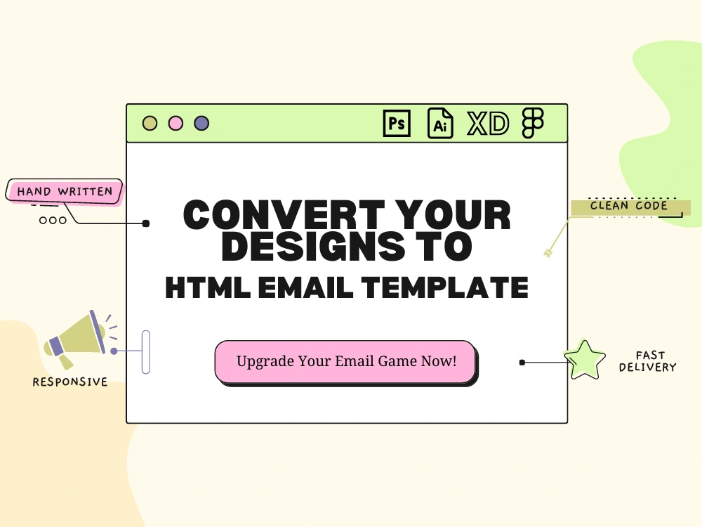 Your designs converted to html email template | Upwork