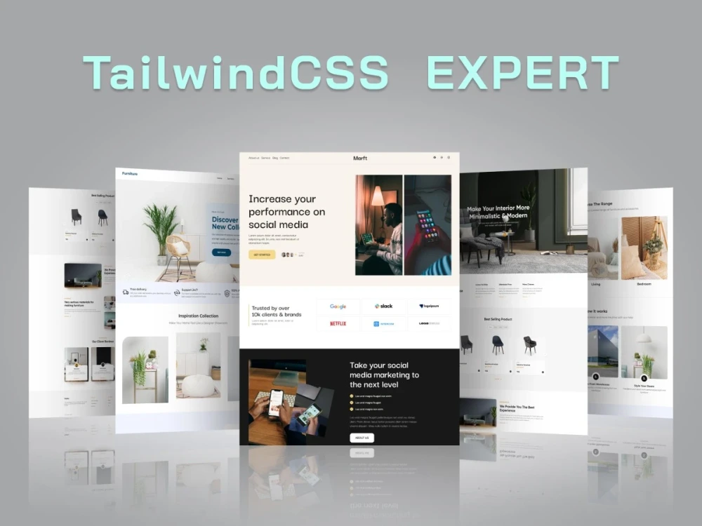 A responsive website made using TailwindCSS | Upwork