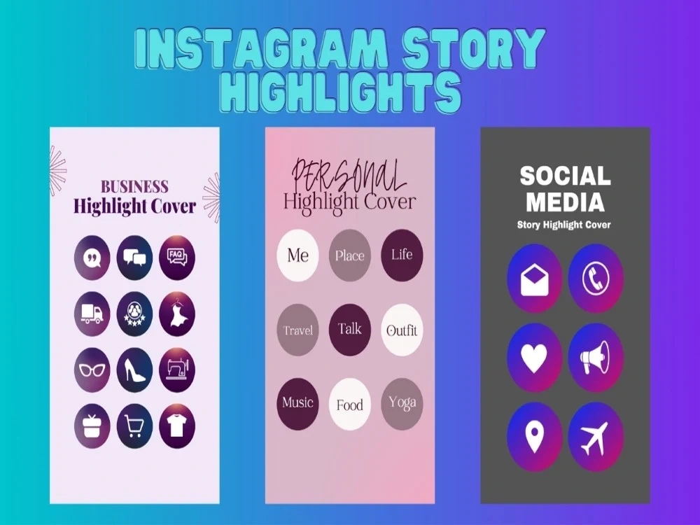 A social media post design, Instagram highlights, cover photo | Upwork