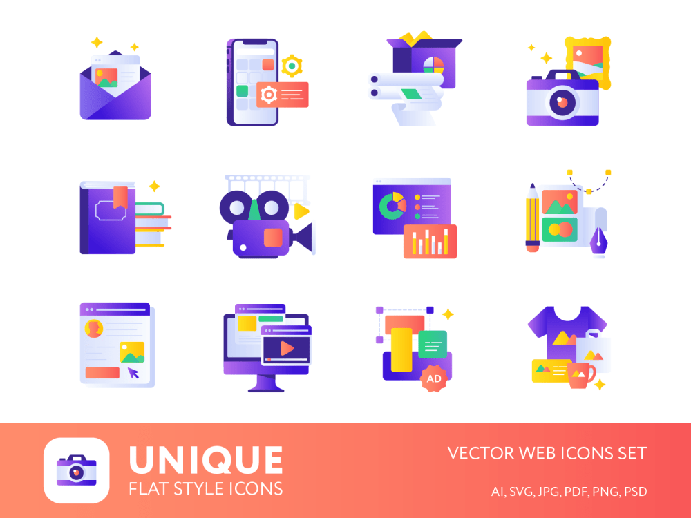 A set of 100% original vector icons in various design styles | Upwork