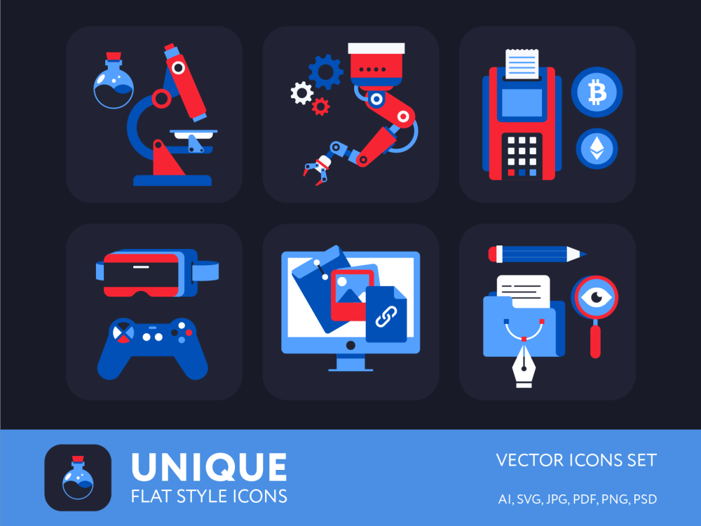 A set of 100% original vector icons in various design styles | Upwork
