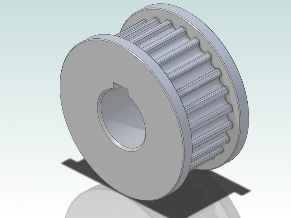 A 2GT Metric Pulley as a .step, .stl, .obj, or .iges file ready to 3D ...