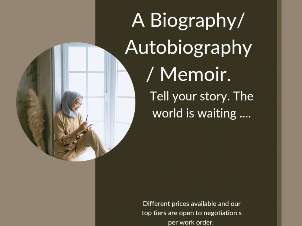 A mini biography or a complete biography or autobiography. | Upwork