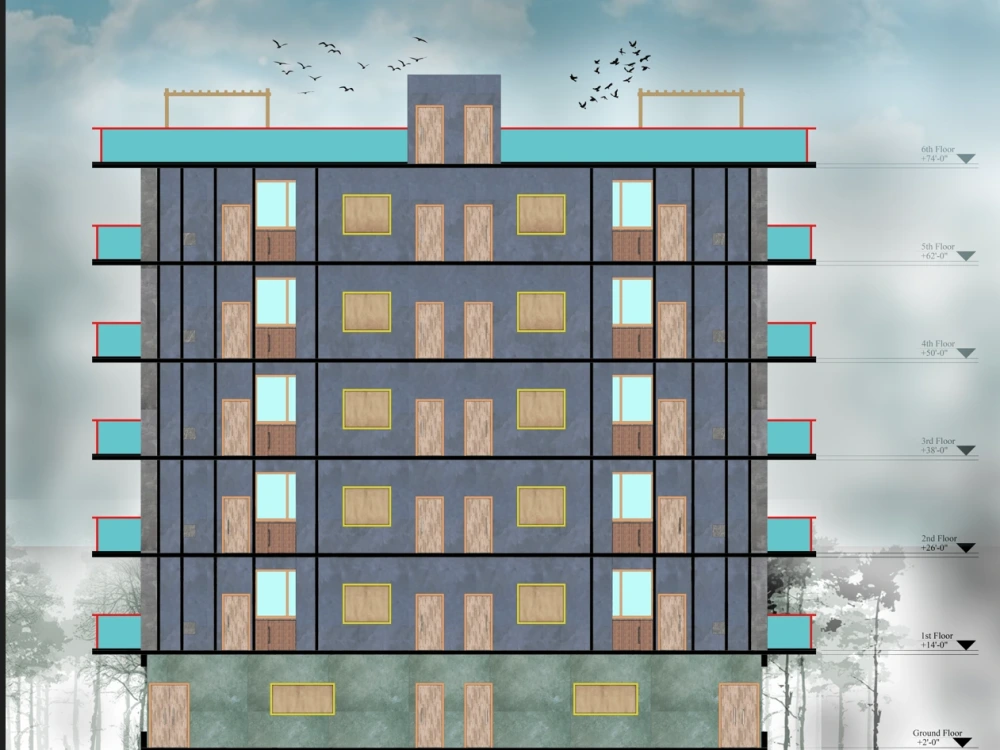 Rendered sections and elevations in photoshop | Upwork