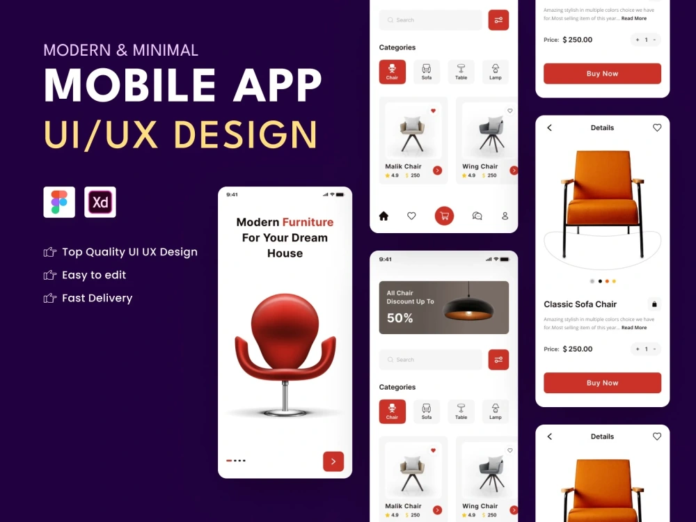 Mobile app, web app, UI UX design, native flutter for android ios in Figma | Upwork