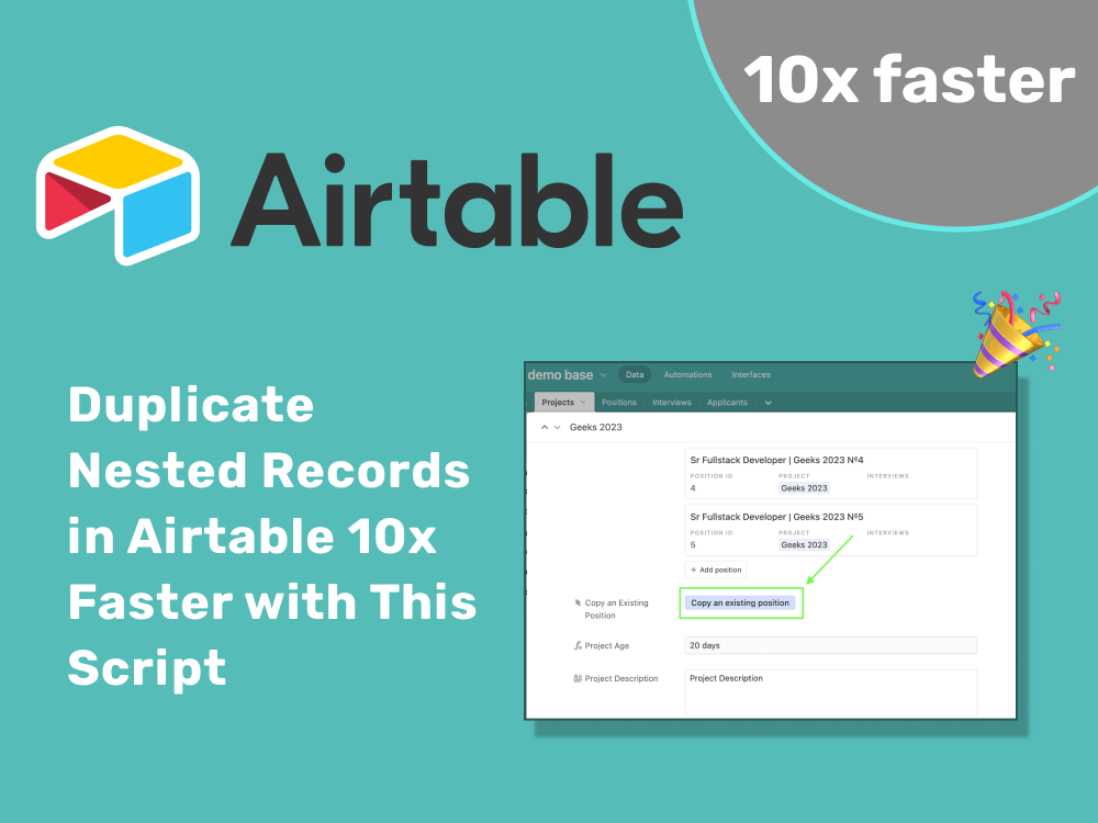 An Airtable Script That Duplicates Nested Records 10x Faster Upwork