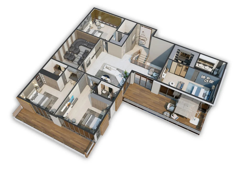 The Best 3D Visualization - Virtual Staging of your 2D Floor Plan | Upwork