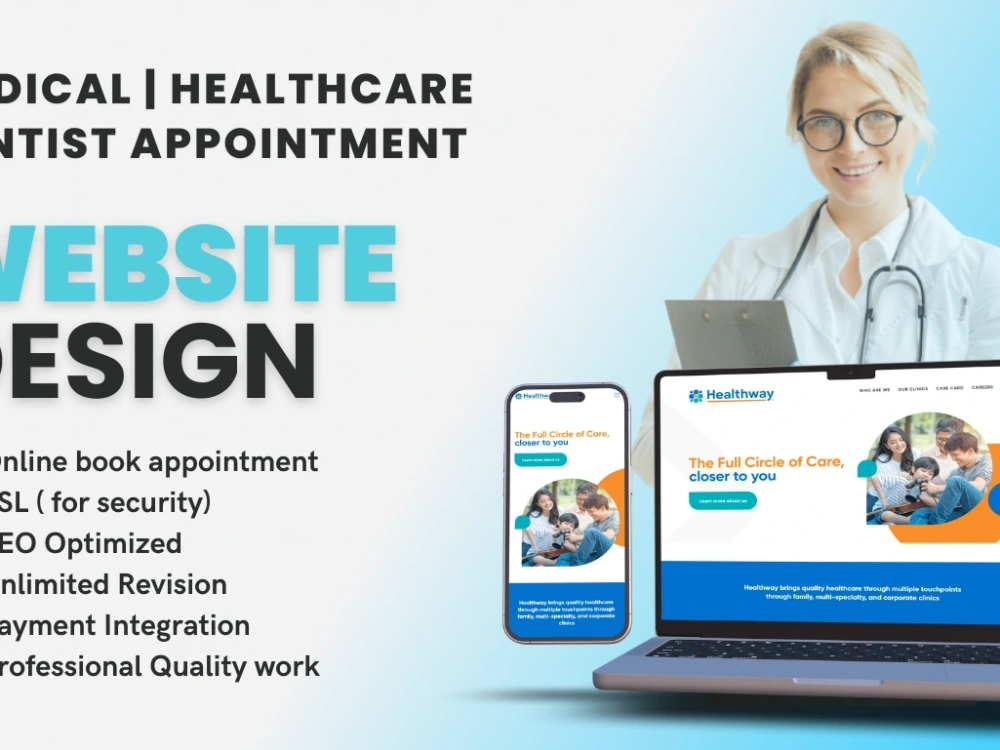 A medical website, healthcare, clinic website with booking functionality | Upwork