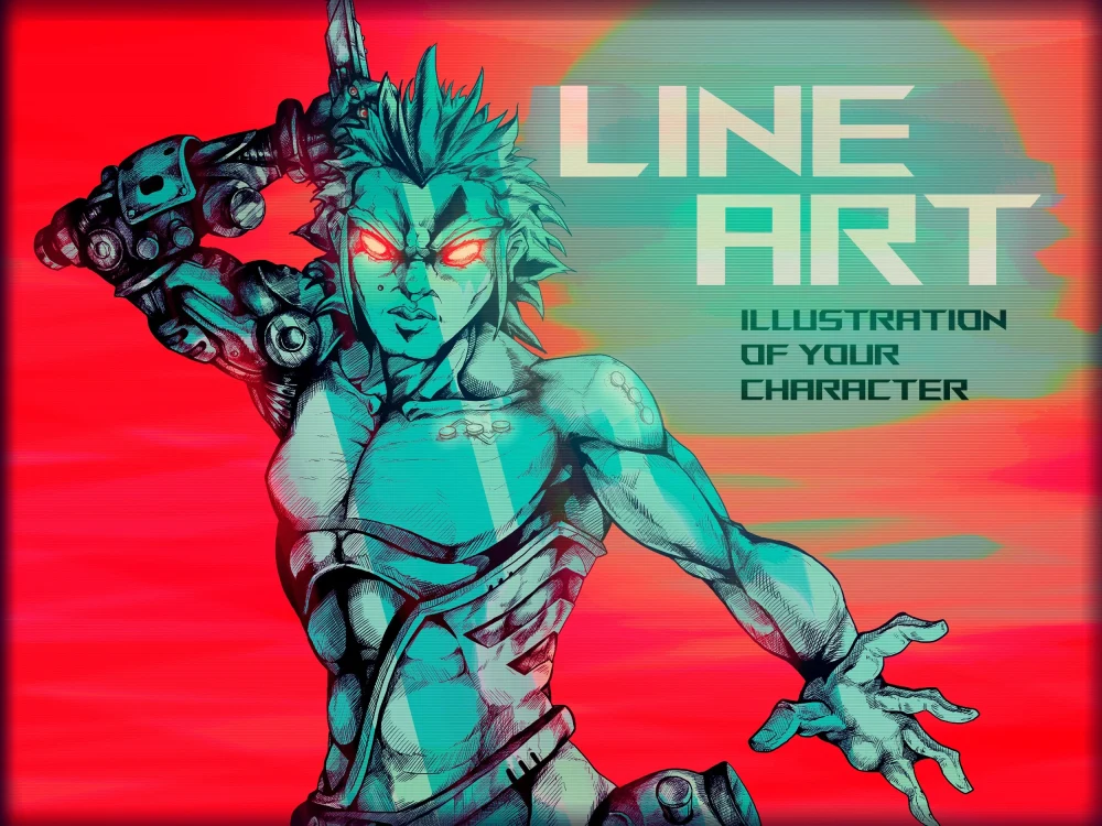 Line-art manga-style character illustration | Upwork