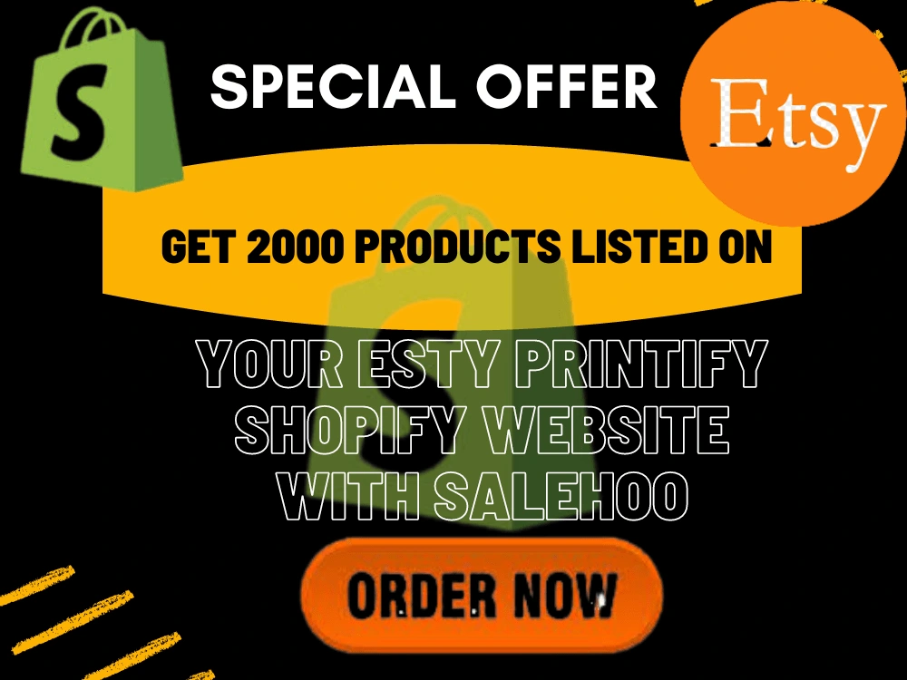 20/ 200 products listed on your esty Printify Shopify website with ...