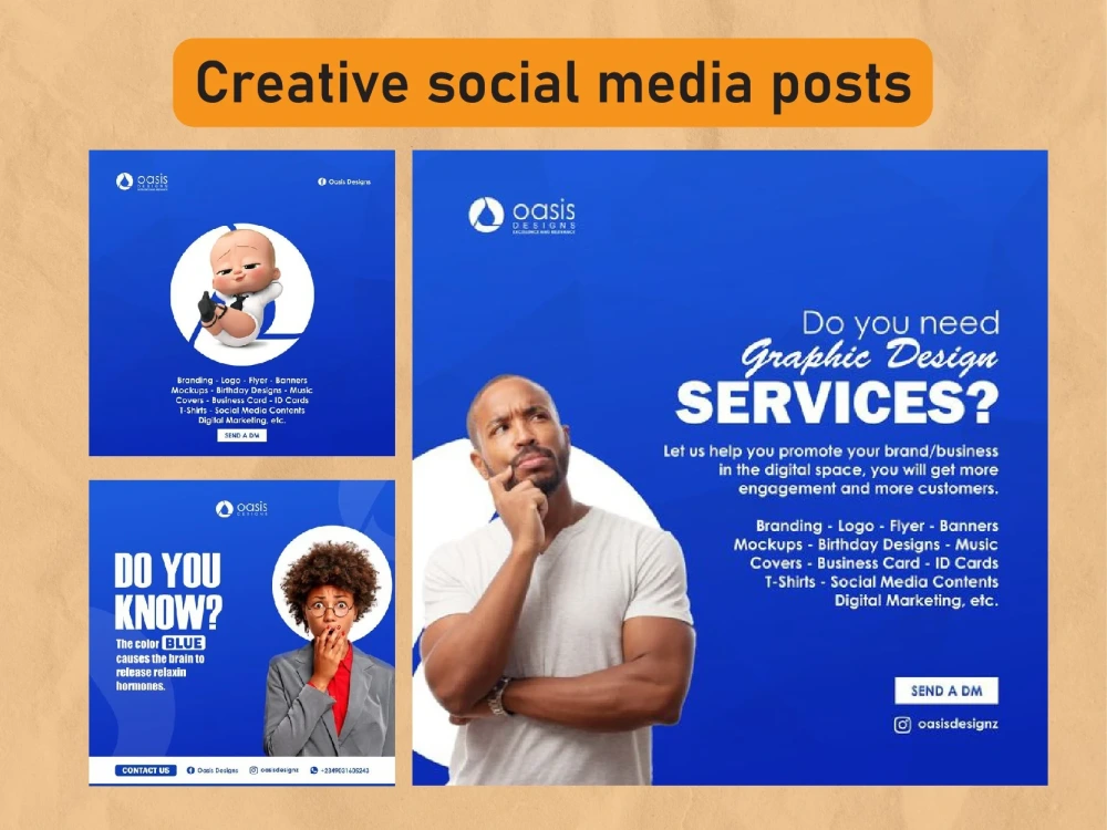 Creative social media posts Facebook, Instagram, LinkedIn | Upwork