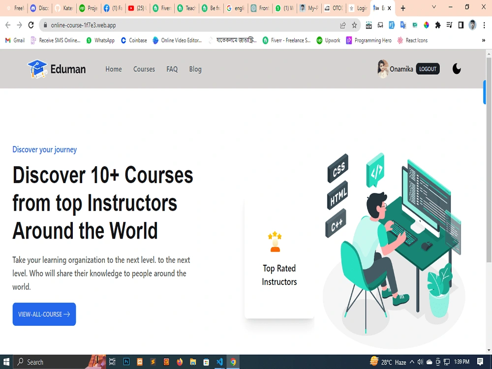 Front-end web developer in react js | Upwork