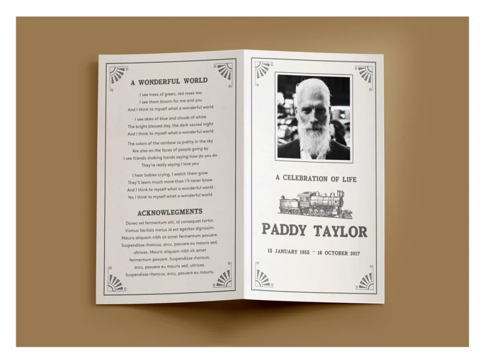 A beautiful funeral program/memorial booklet to celebrate your loved ...