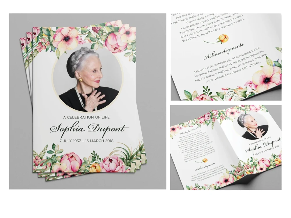 A beautiful funeral program/memorial booklet to celebrate your loved ...