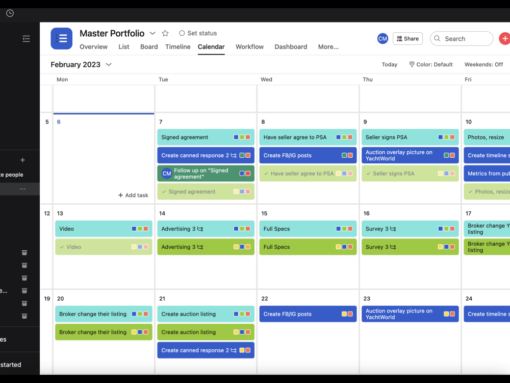 Set up of Asana Workspace with custom project workflow and consulting ...
