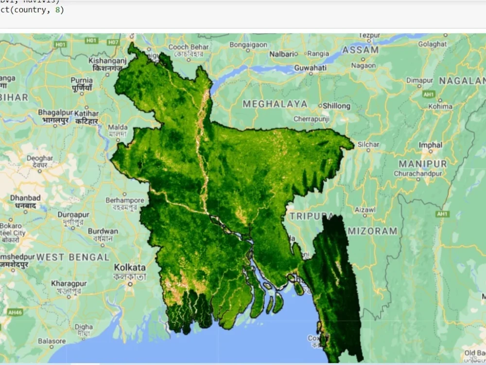 Geospatial Analysis Results using Google Earth Engine, GIS, RS, Python API | Upwork