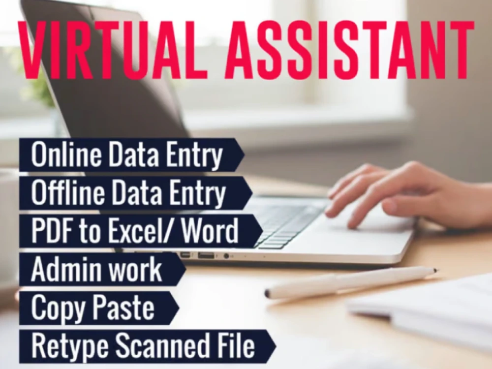 Virtual assistant, product listing, data entry, cleaning for 5-40 hours ...