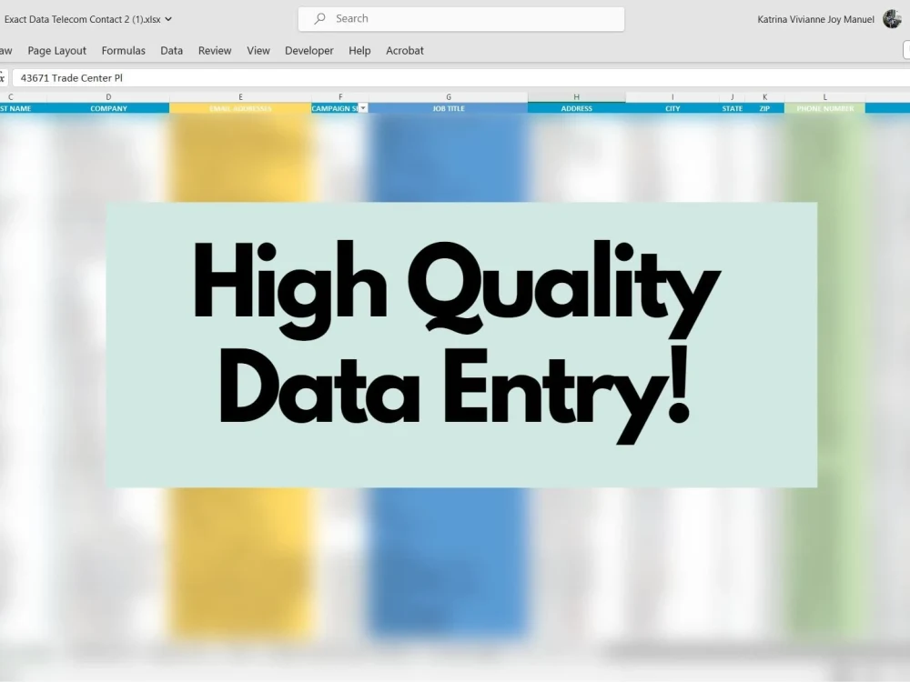 Accurate, high-quality data entry results! | Upwork