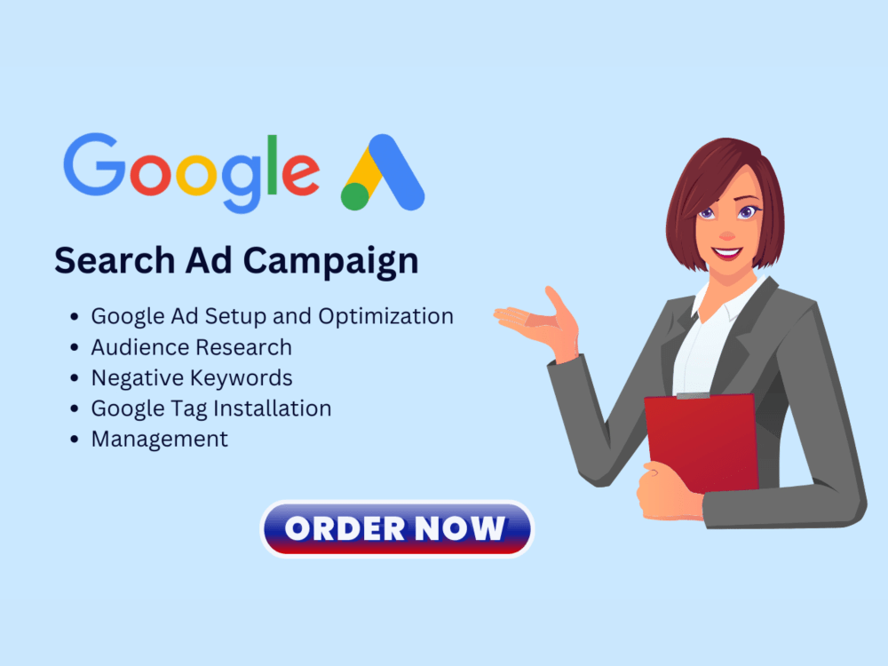 A google search ads campaign set up. | Upwork