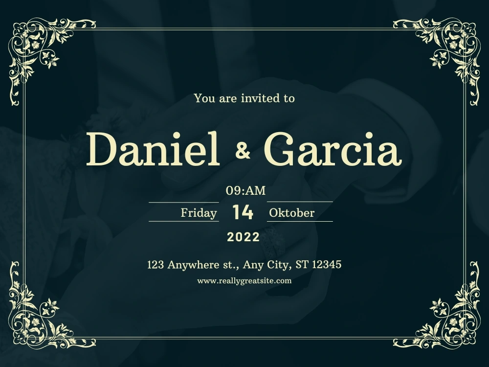 An attractive digital invitation card for weddings, parties & functions ...