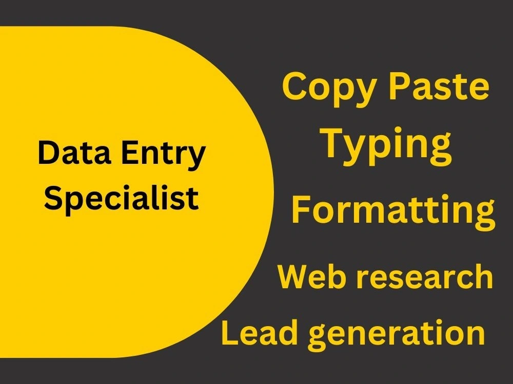 A data entry specialist, typist, copy-paste typing, online research service | Upwork