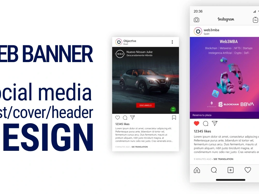 Create a web banner, social network header cover instagram post | Upwork