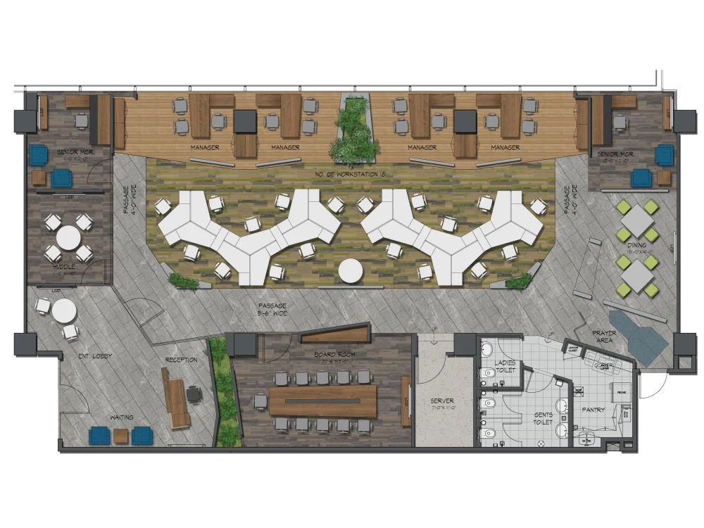 A high-resolution rendered floor plan for marketing | Upwork