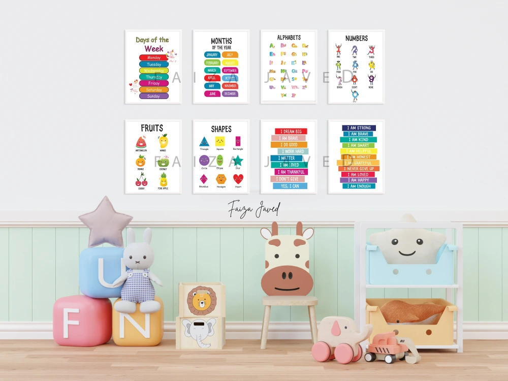 Cute nursery printable wall art, kids' digital wall art, children wall ...