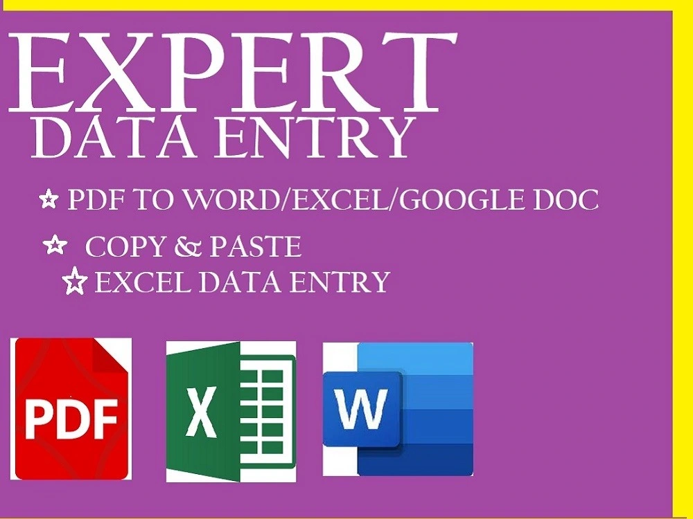 Amazing PDF conversion to Excel and MSWord, data entry and copy paste | Upwork