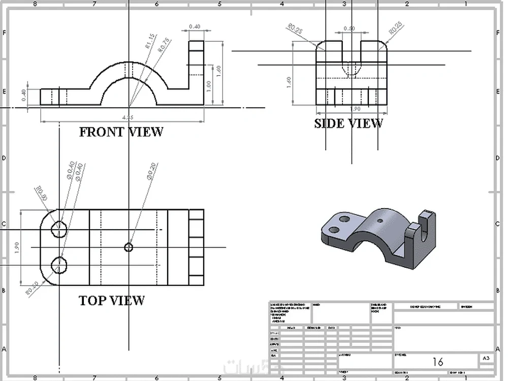 Orthographic projection and isometric view are drawn in Autocad for only $5 | Upwork