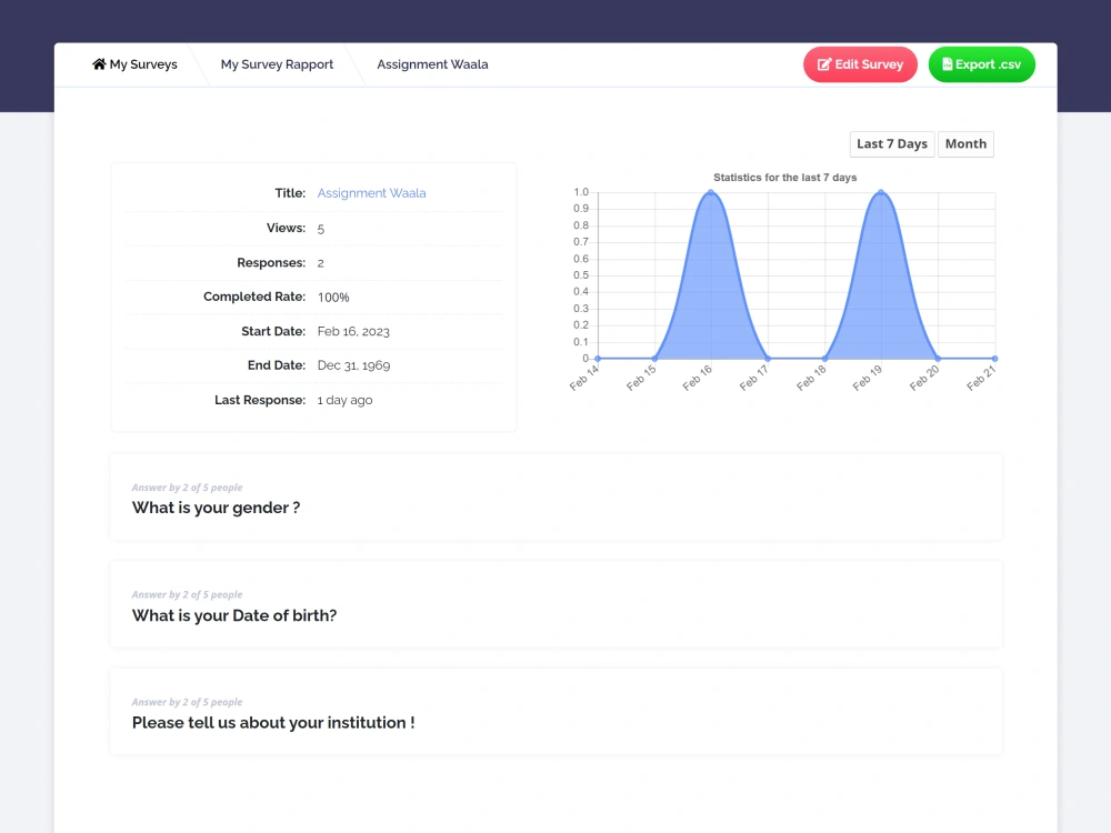 A survey web application | Upwork