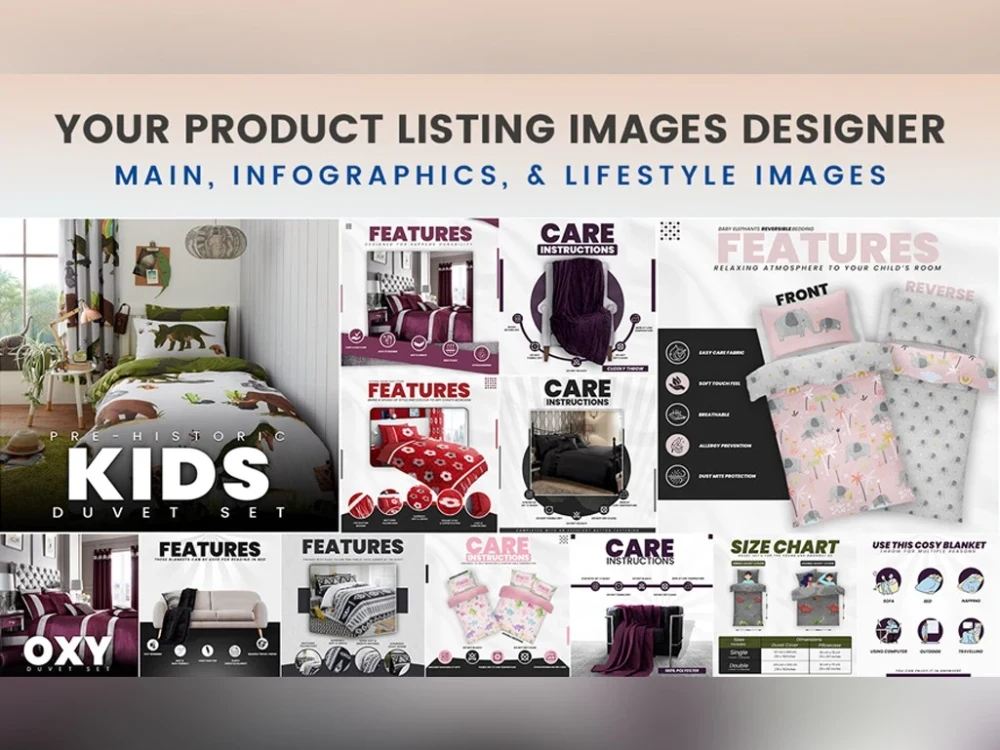 A design of amazon products and listing images infographic | Upwork