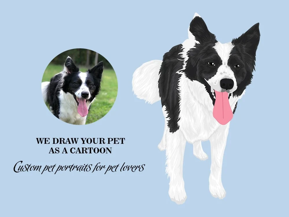 Your dogs or any pets into a cartoon portrait | Upwork