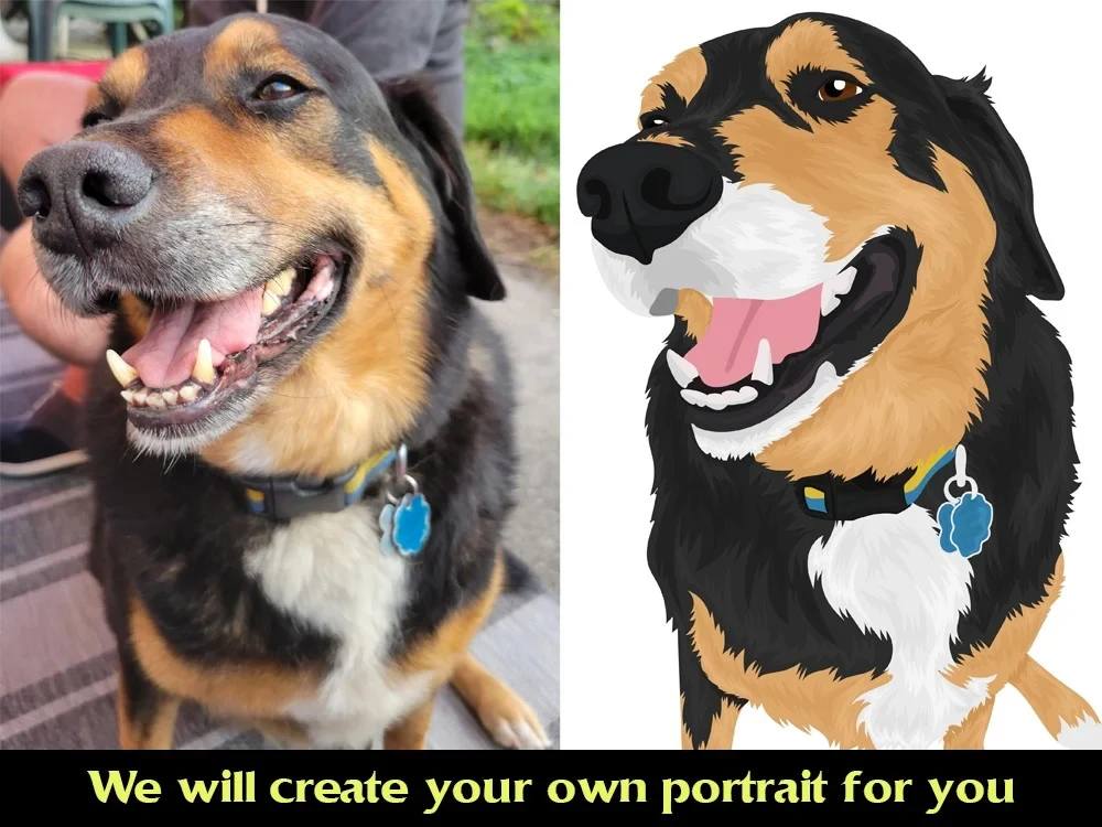 Your dogs or any pets into a cartoon portrait | Upwork