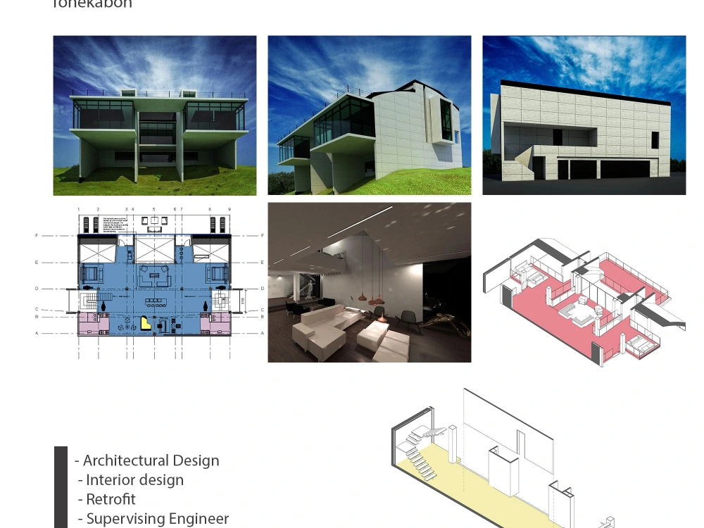 A 3d model from 2d drawings, interior or exterior design, 3D Section ...