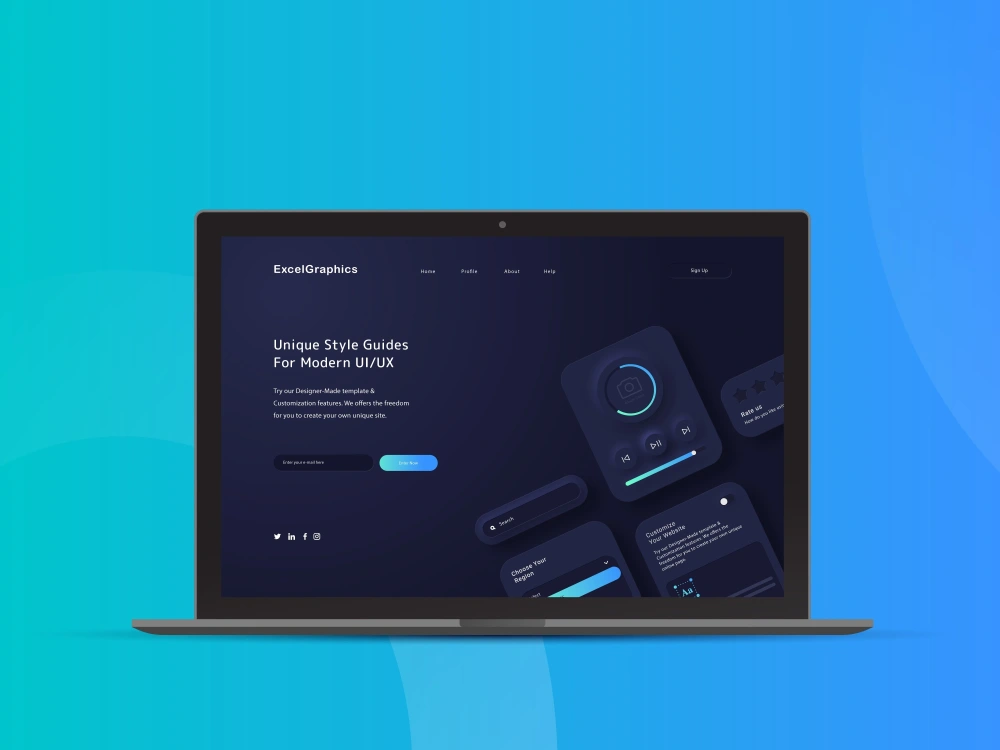 A web layout design, mobile UI UX, or Figma website mockup or XD, PSD ...