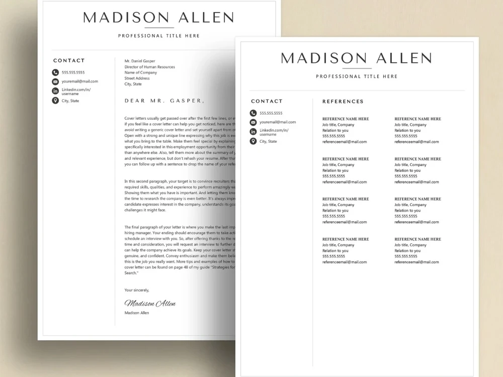 Complete Job Application Package: Resume, Cover Letter, and References ...