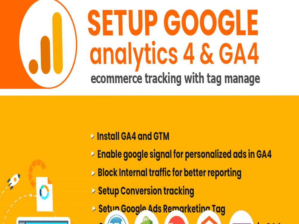 Google analytics 4 and GA4 Ecommerce tracking with tag manage setup | Upwork