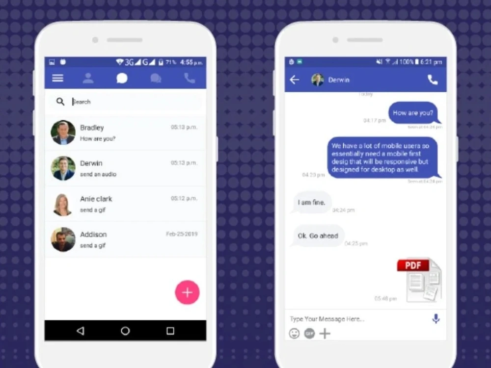 Realtime chat messenger app with admin panel | Upwork