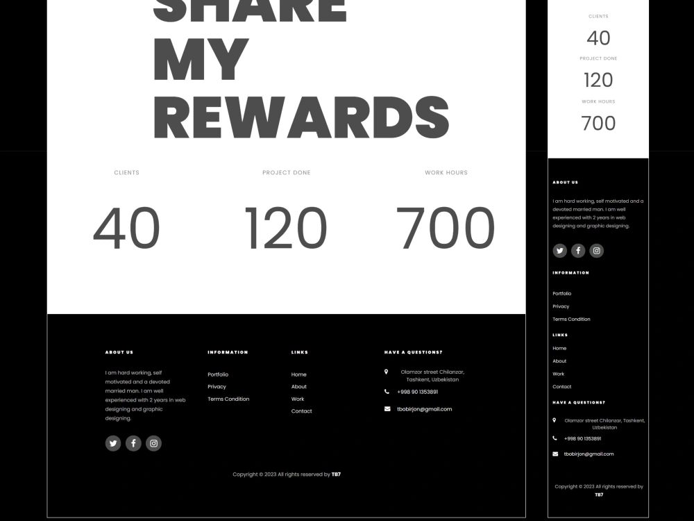 Responsive Portfolio Website Template Html Css Javascript Upwork
