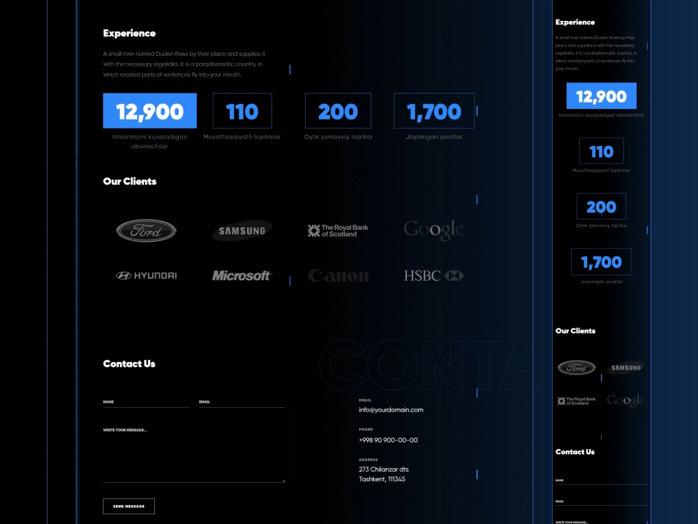Portfolio responsive website template | HTML | CSS | Javascript | Upwork