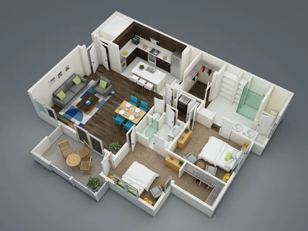 2D and 3D floor plans rendered | Upwork